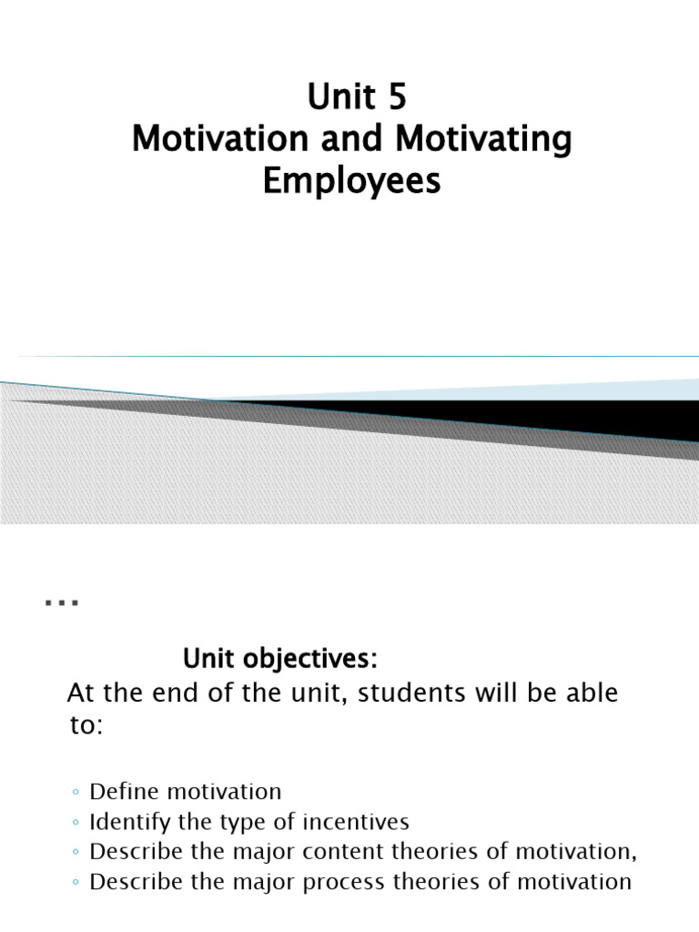 Unit Five OB | PDF | Motivational | Motivation