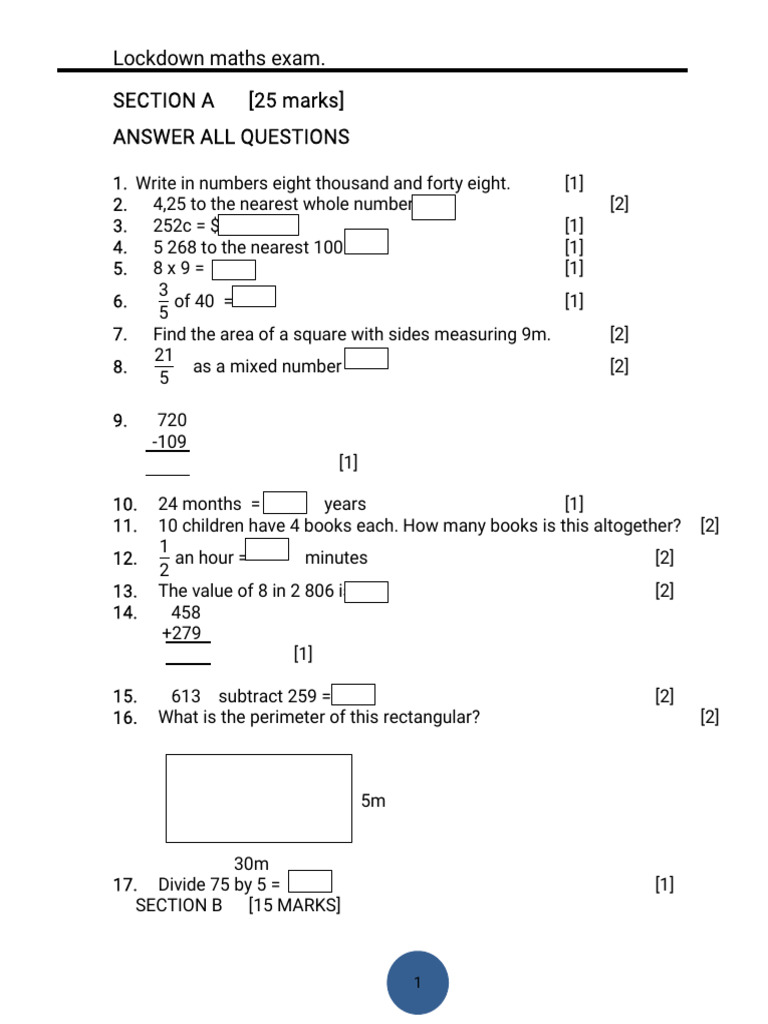 Grade 4 Maths Paper 2 Mid Year 2013 | PDF