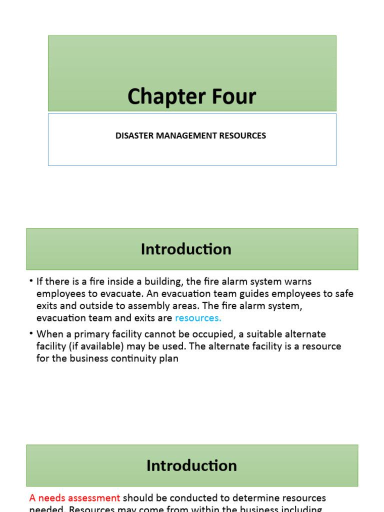 Chapter Four - PPTX Disaster Management | PDF