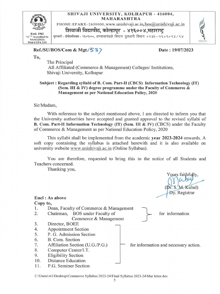 4 B. Com. II Sem III and IV Information Technology (IT) NEP Syllabus ...