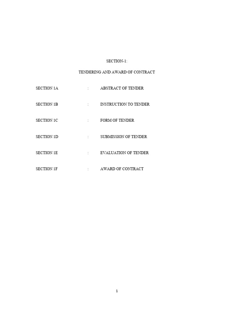 Tender Book 1 | PDF | Employment | Specification (Technical Standard)