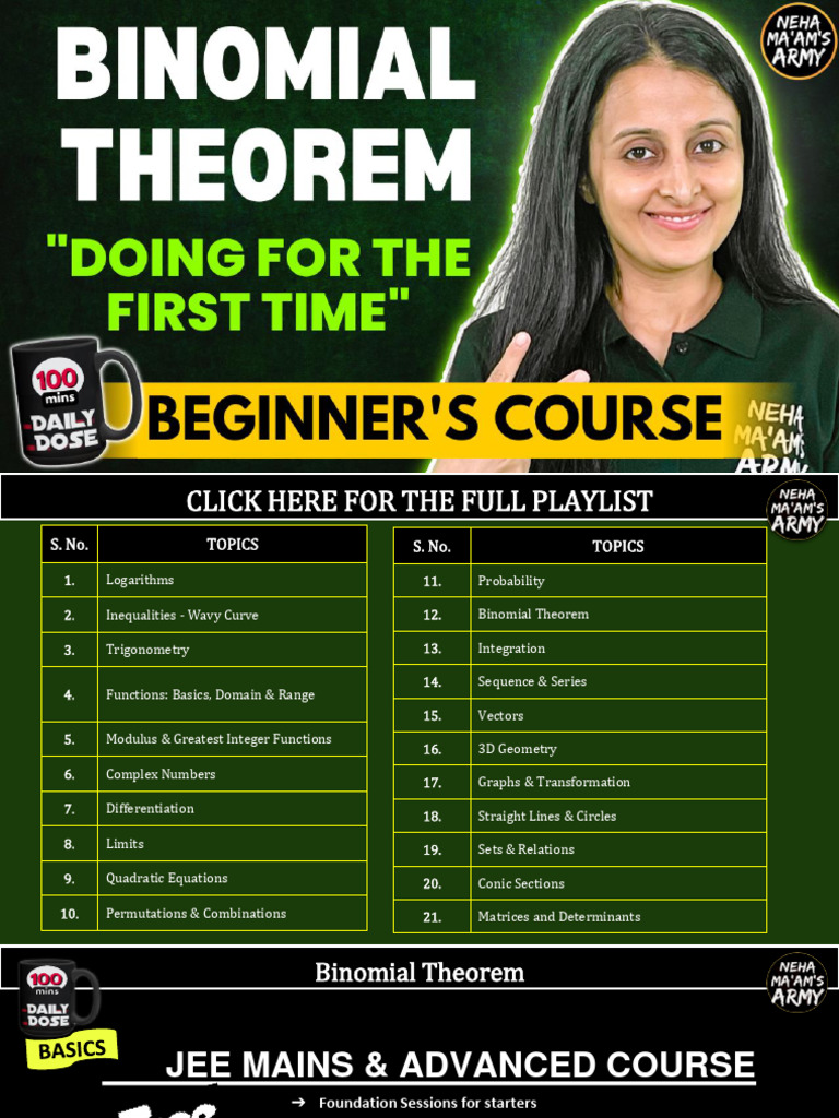 Binomial Theorem | PDF | Complex Number | Function (Mathematics)