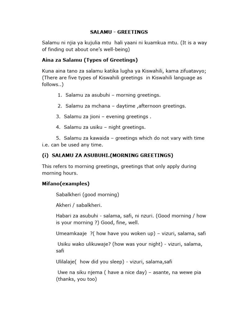 Somo La Salamu.. | PDF | Swahili Language | Languages