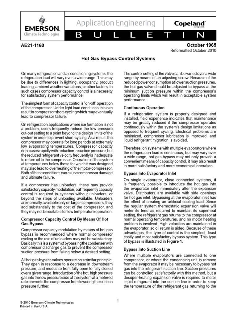 Hot Gas Bypass Control Systems Guide | PDF | Engineering Thermodynamics ...