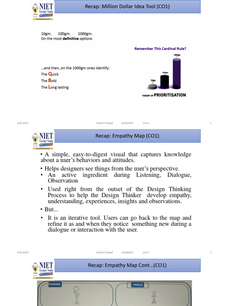 DT-2 Unit 1 | PDF | Brainstorming | Design Thinking