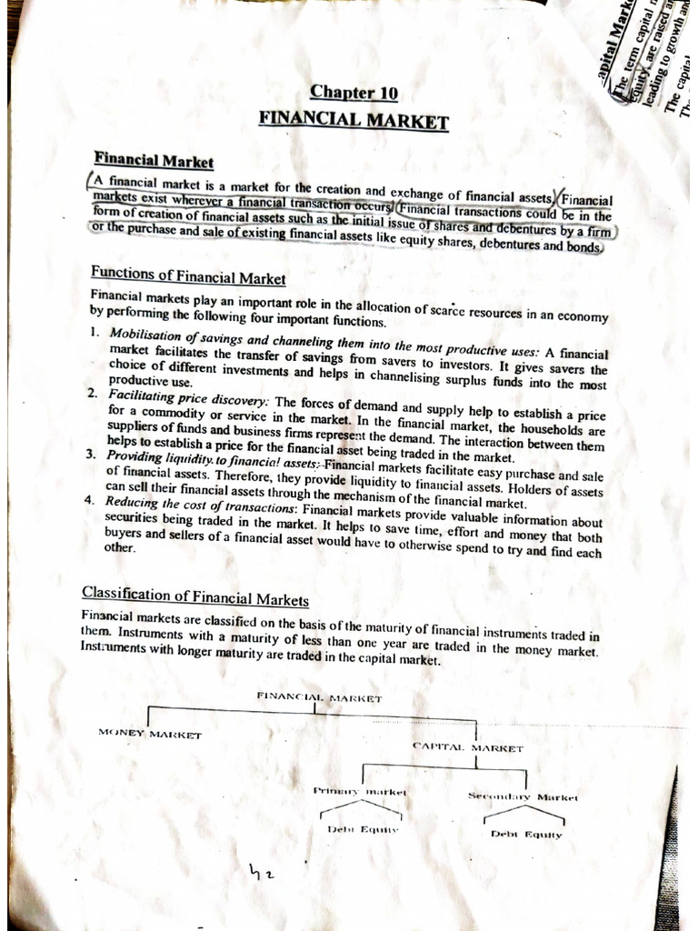 Financial Market Notes Class 12 | PDF