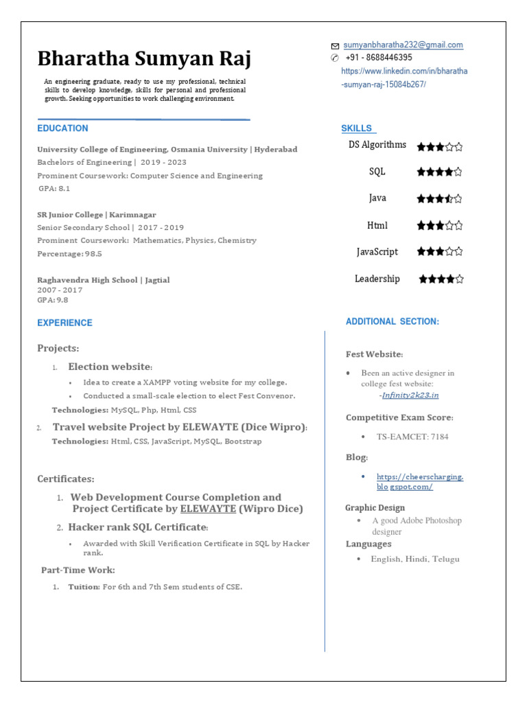 Sumyan Resume Update | PDF