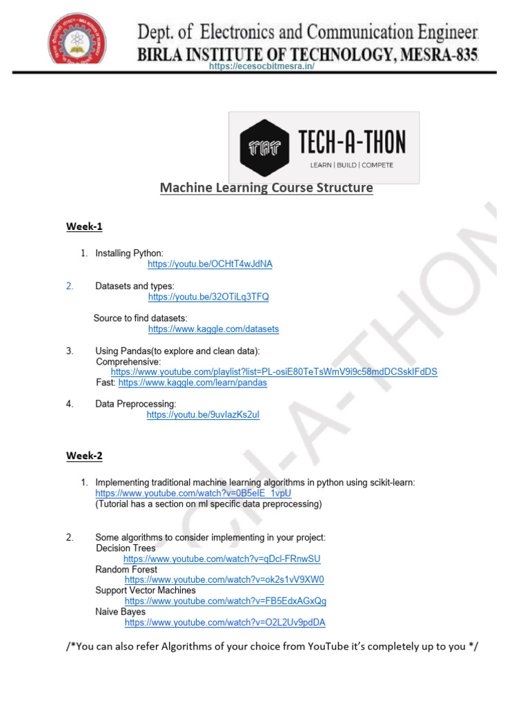 Techathon ML Guide | PDF