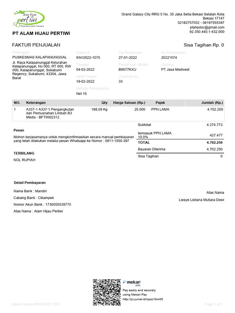 1.4.3 B Invoice Dan Faktur B3 | PDF