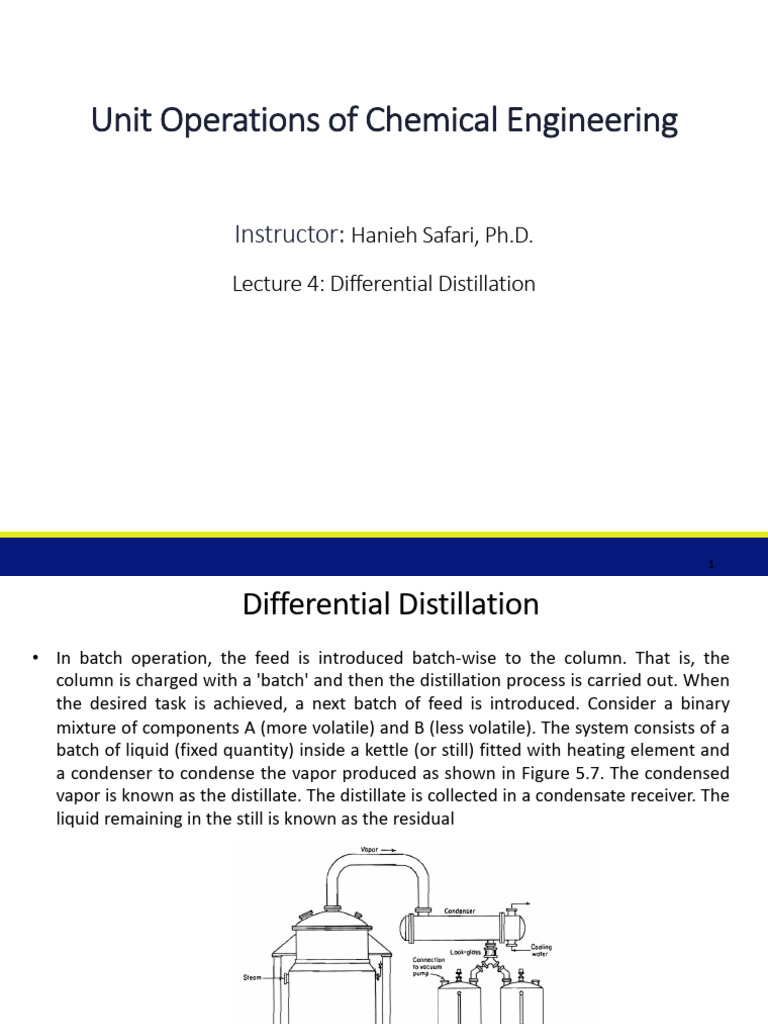 Unit Operations Lecture 4 | PDF | Distillation | Physical Chemistry