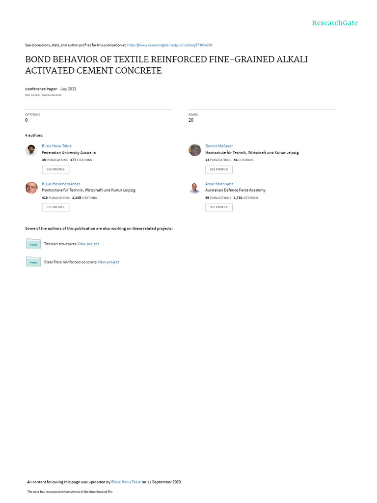 CICE 2023 Paper 148 | PDF | Concrete | Reinforced Concrete