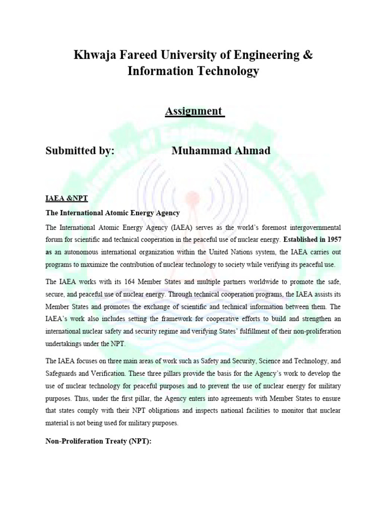 Role of IAEA & NPT | PDF | Treaty On The Non Proliferation Of Nuclear ...