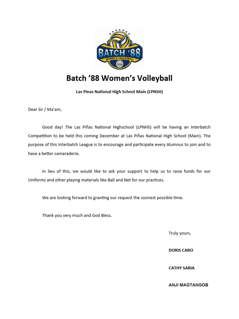 Batch 88 Letter | PDF