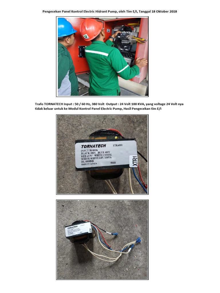 Trafo Tornatech Electric Hidrant Pump | PDF