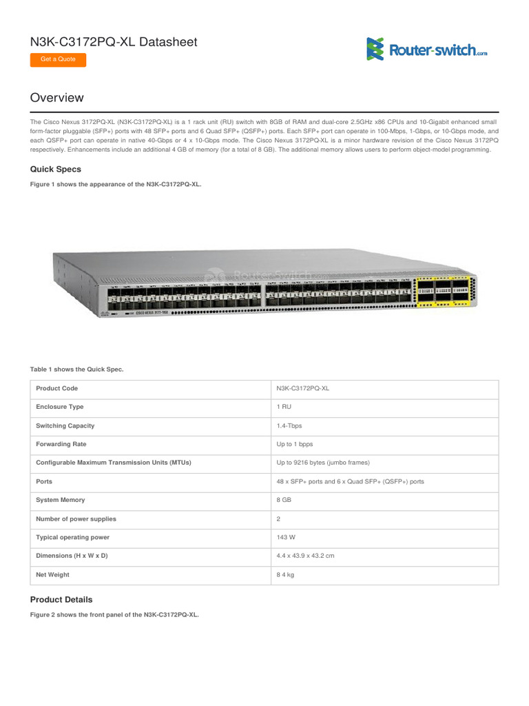 n3k c3172pq XL Datasheet | PDF | Computer Networking | Internet Standards