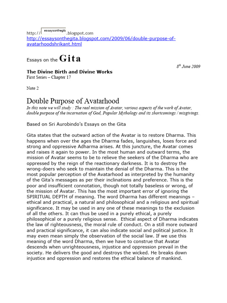 Divine Birth and Divine Works - CH 17 - Note 2 | PDF | Dharma ...