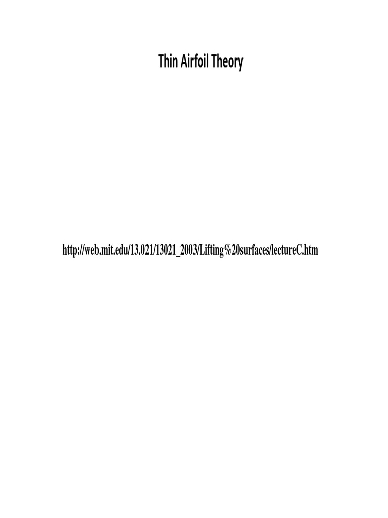 Applications of Thin Airfoil Theory - Part 1 | PDF | Airfoil | Lift (Force)