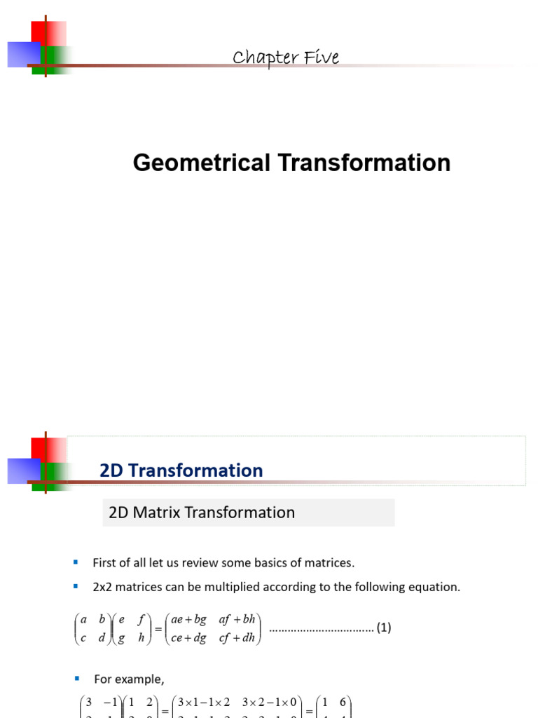 Geometrical Transformation: Chapter Five | PDF | Rendering (Computer Graphics) | Texture Mapping