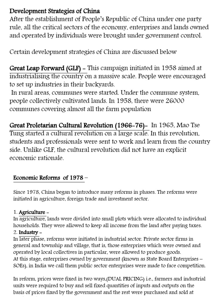 China's Economic Development Strategies | PDF | Economic Growth | China