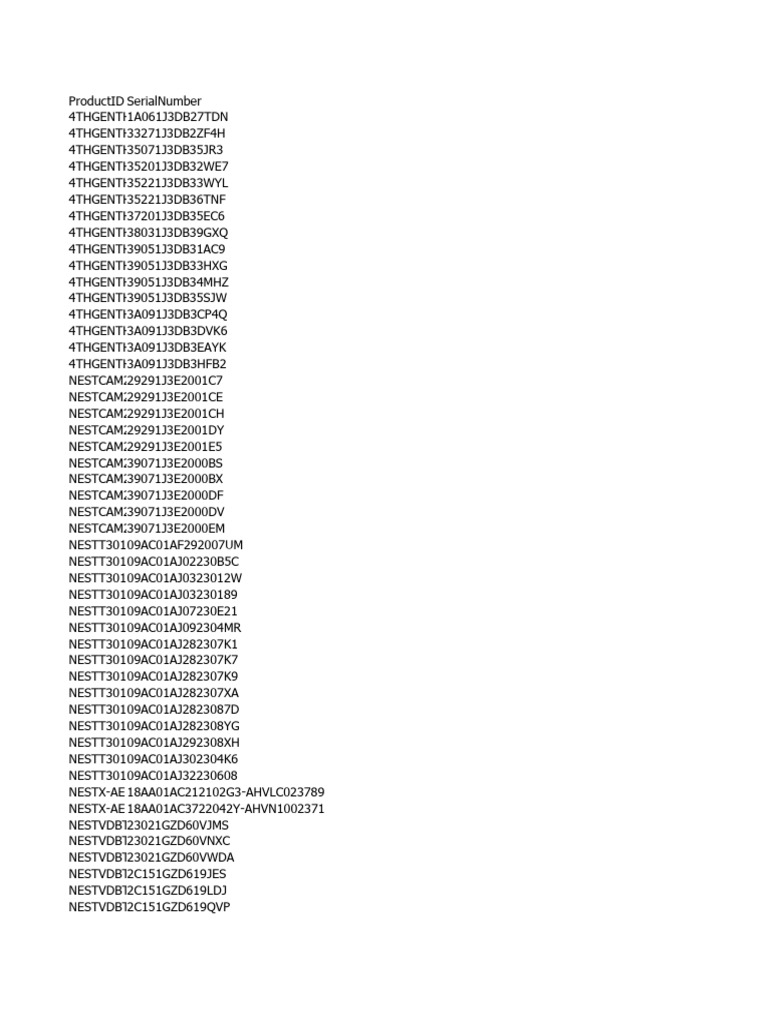 PO8838134 Serials ALL | PDF | Numbers | Encodings