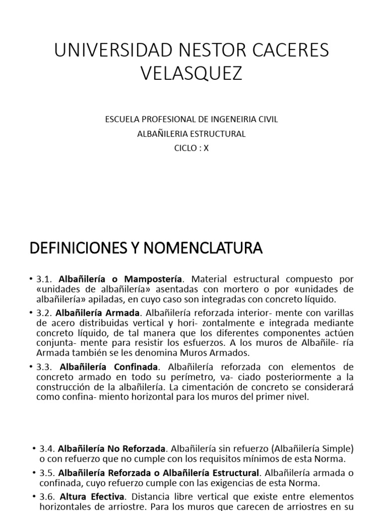 Definiciones de Albañilería Estructural | PDF | Hogar, jardinería y ...