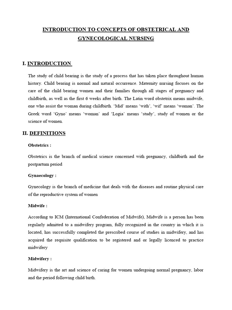 Introduction To Concept of Obstetrical NSG | PDF