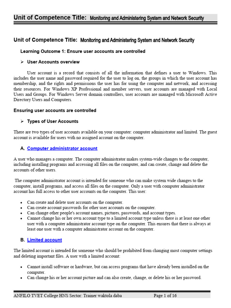 Monitoring and Administering System and Network Security | PDF