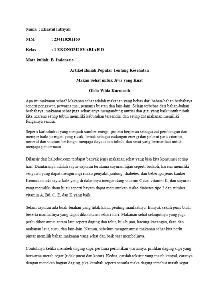 Artikel Ilmiah Populer | PDF | Kesehatan Holistik