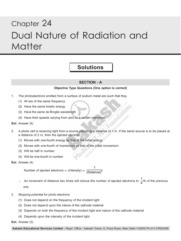 Dual Nature of Radiation and Matter | PDF | Photoelectric Effect | Electron