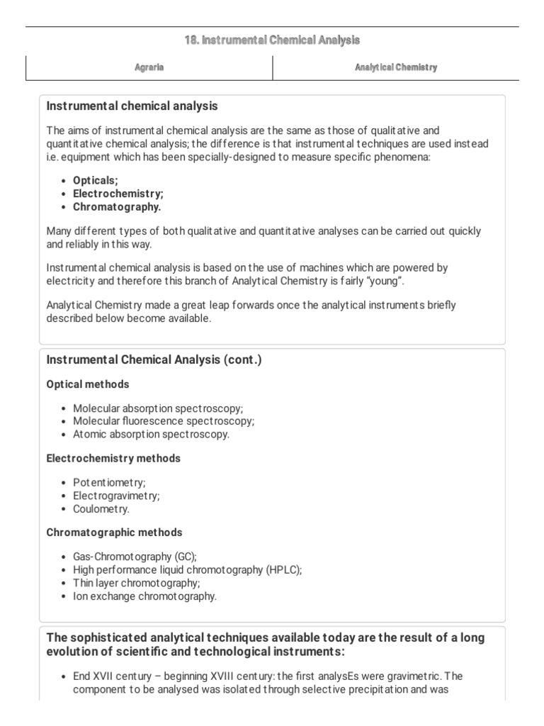 Instrumental Chemical Analysis | PDF | Chromatography | Analytical ...