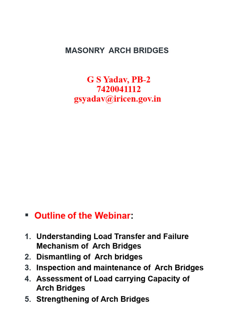 Masonry Arch Bridges - May - 2021 | PDF
