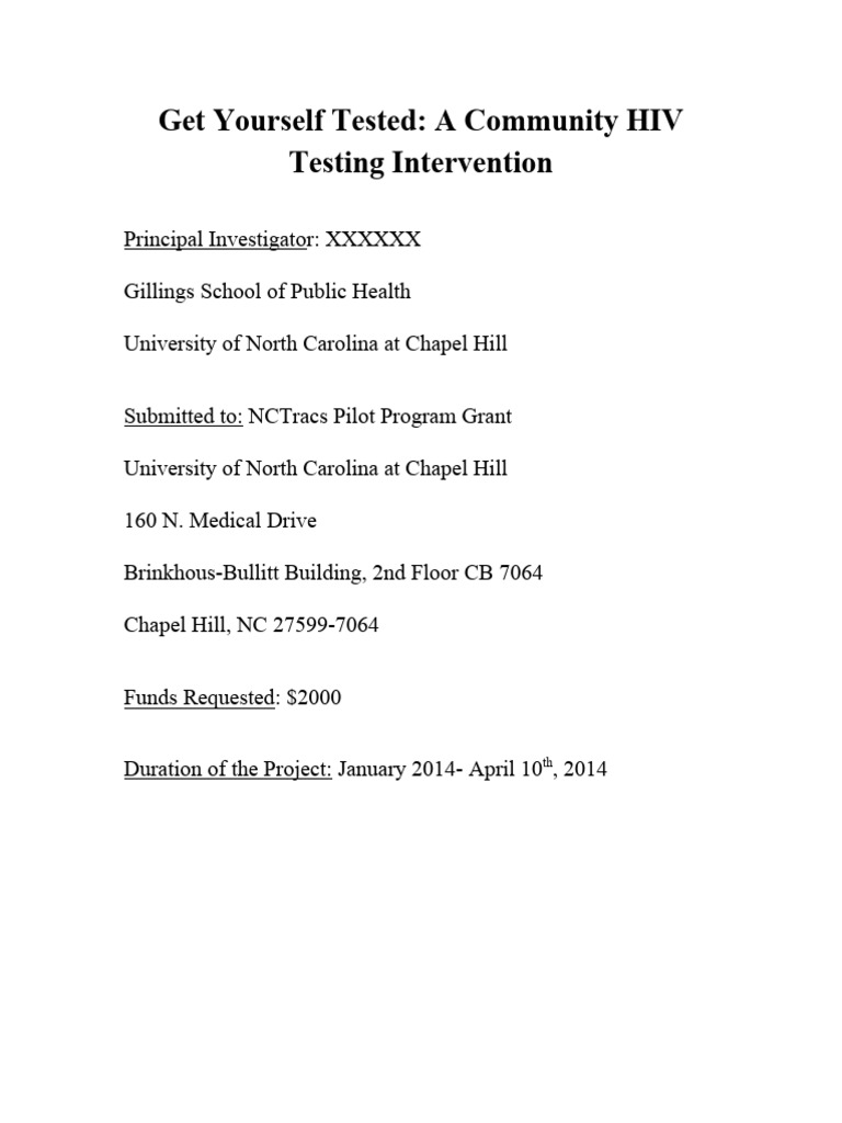 Sample Grant Proposal HIV Intervention | PDF | Social Science | Self ...