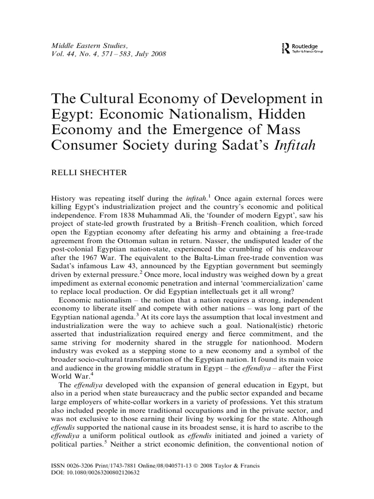 The Cultural Economy of Development in Egypt Economic Nationalism ...