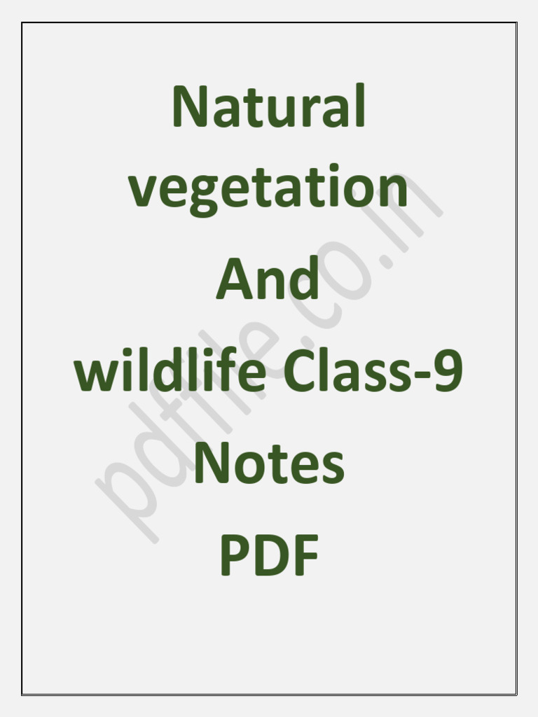 Natural Vegetation and Wildlife Notes PDF | PDF | Forests | Grassland