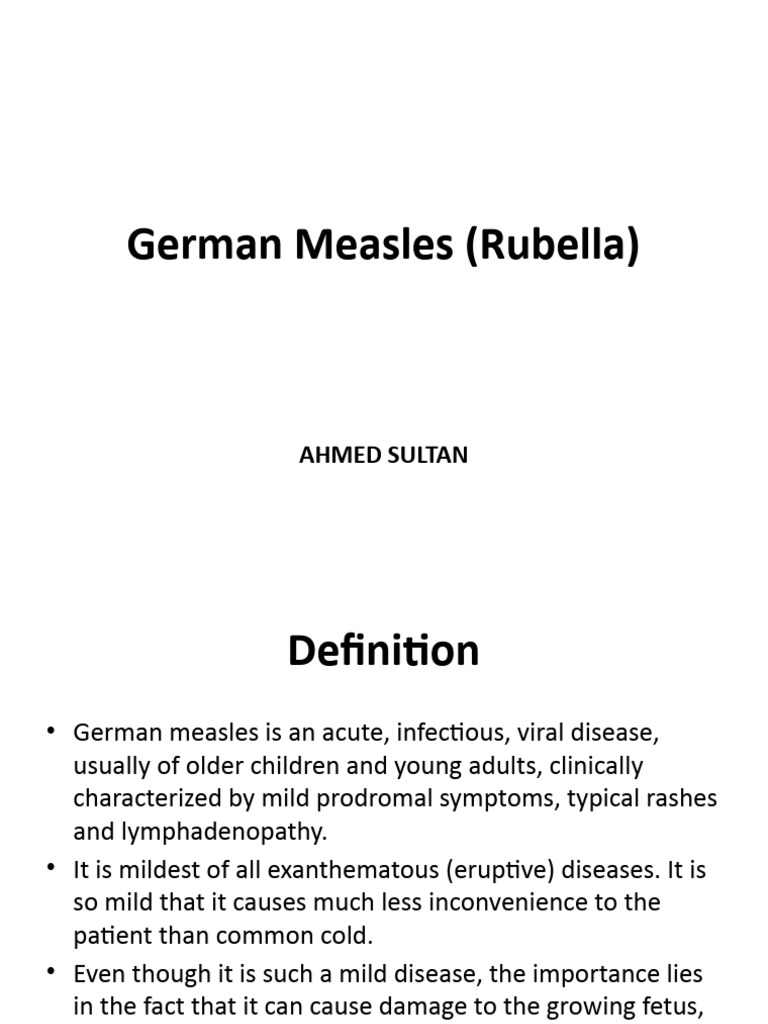 LECTURE 02A German Measles | PDF | Infection | Measles