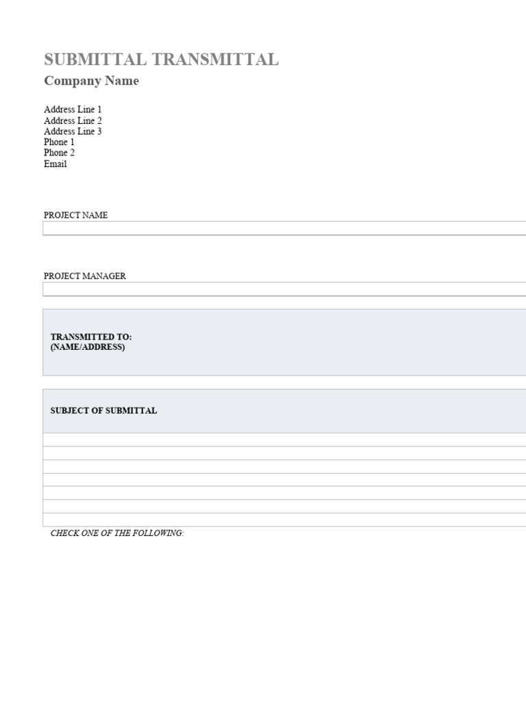 Schematic Drawing - Transmittal | PDF