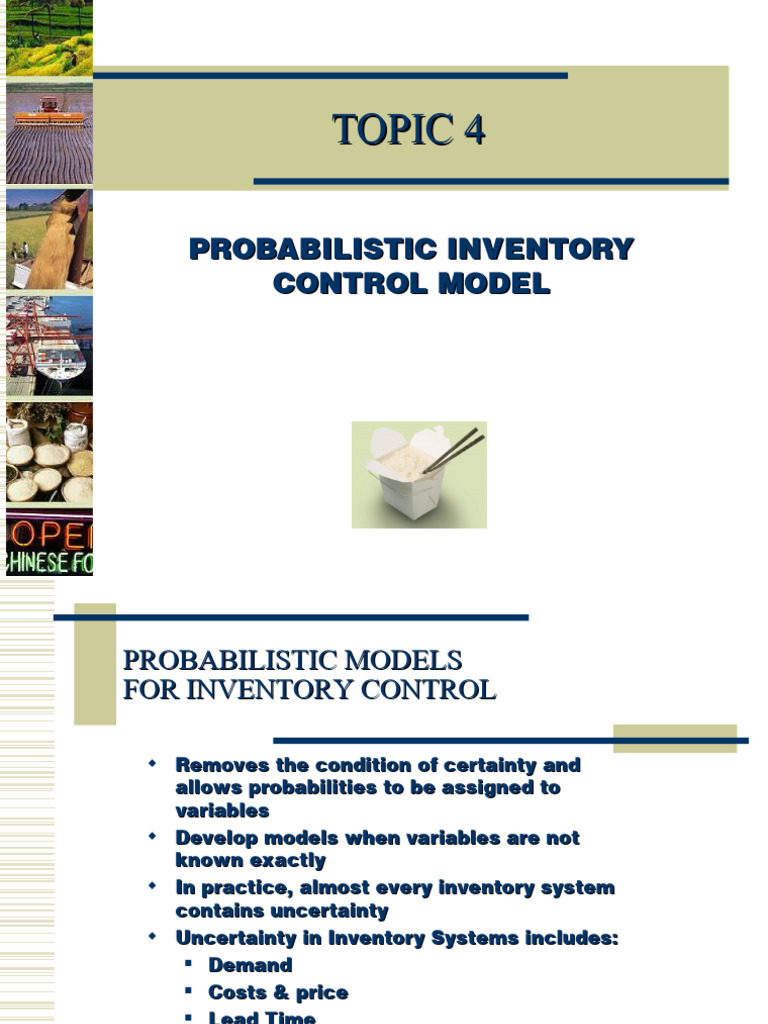Topic 4 Probabilistic Inventory Control Model | PDF | Inventory | Demand