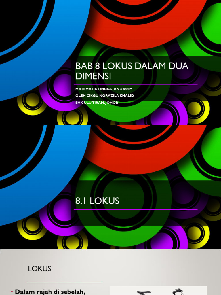 MT T3 KSSM Bab 8 Lokus Dalam Dua Dimensi Zila Khalid ) | PDF