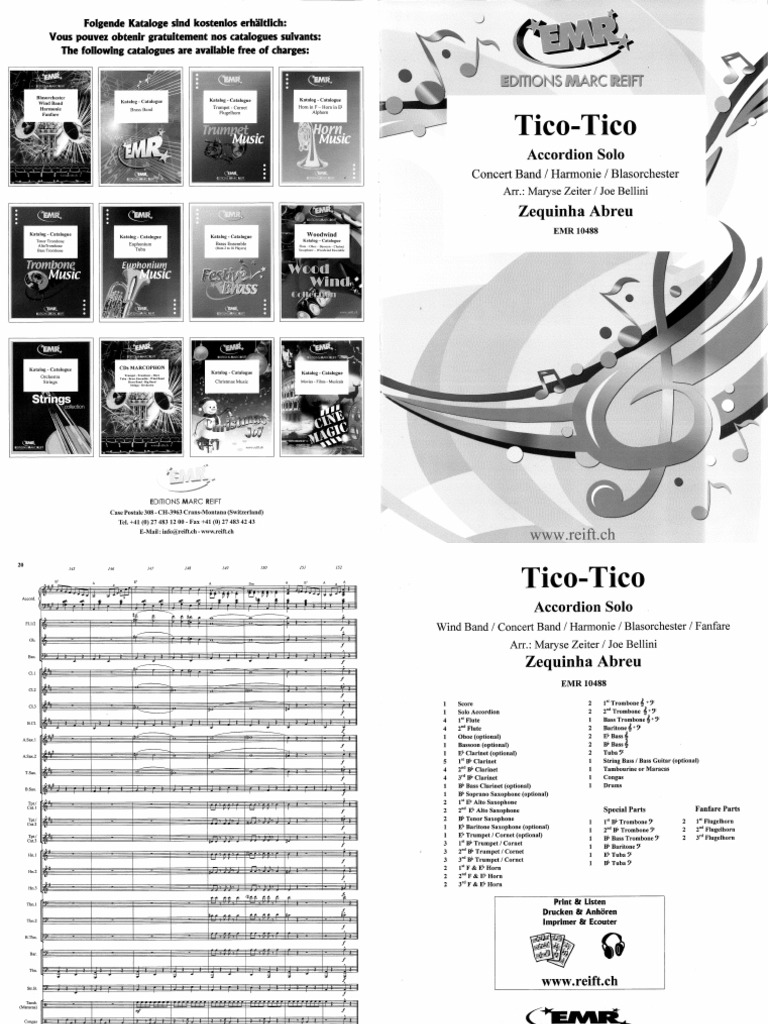 Tico Tico Per Fisarmonica e Banda | PDF