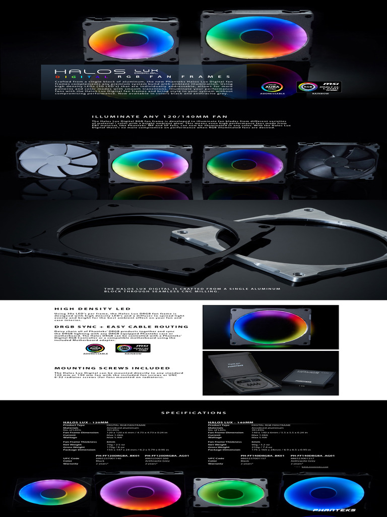 Halos Lux RGB Fan Frame Salestool | PDF