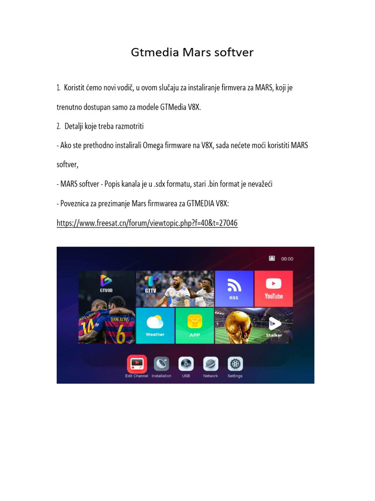 GTMEDIA - V8X - Mars Software Hrvatski 2 | PDF