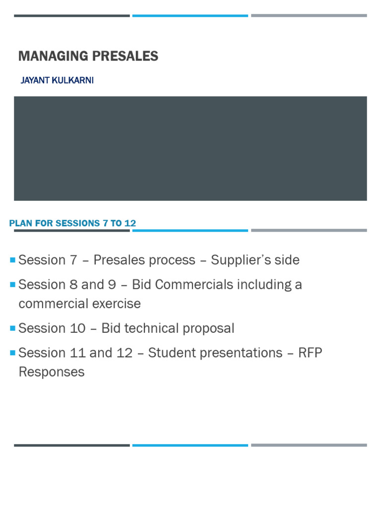 Managing Presales Session 7 | PDF