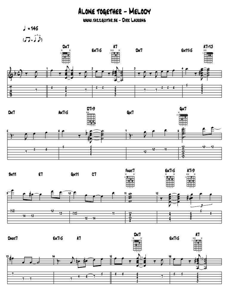 Alone Together Chord Melody Theme PDF | PDF | Elements Of Music | Music ...