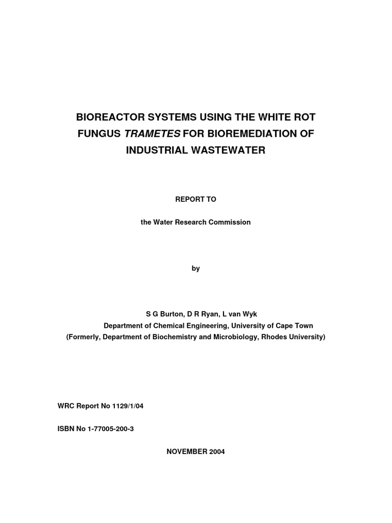 Bioreactor Systems for Wastewater Bioremediation | PDF | Membrane ...