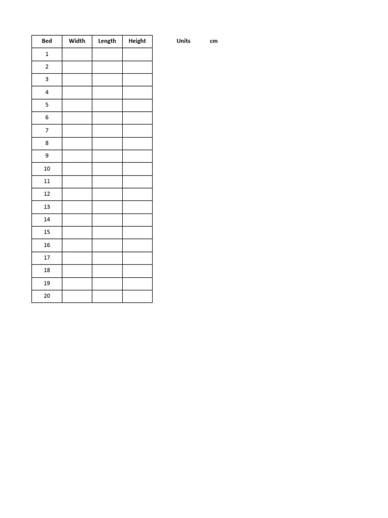 Bed Dimensions PDF