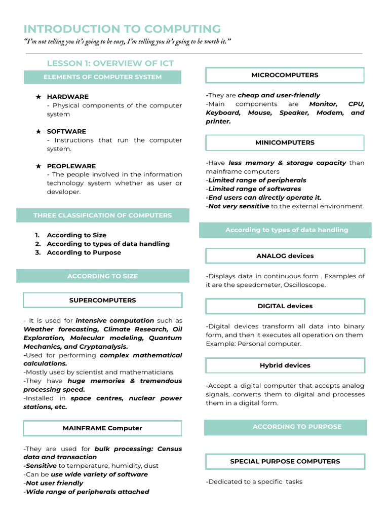 Introduction To Computing-2 | PDF | Personal Computers | Microcomputers