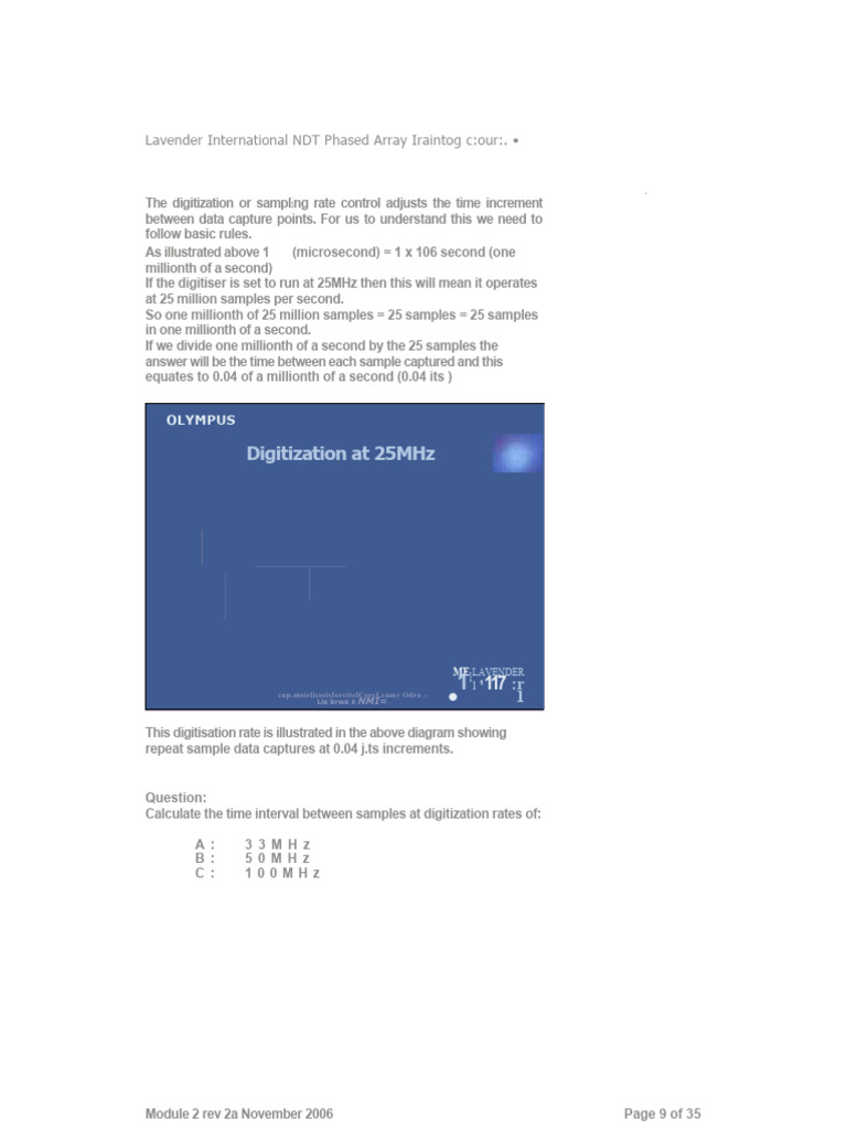Module 2 UT Phased Array Degitisatin Principle - 9-16 | PDF | Sampling (Signal Processing ...