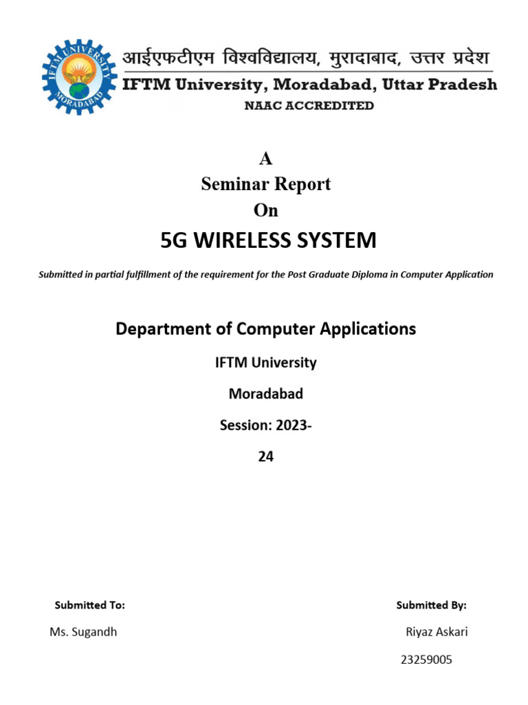 Bluetooth Technology Seminar Report by Vidhu Sharma (18130165) BCA-6th Sem | PDF | 4 G ...