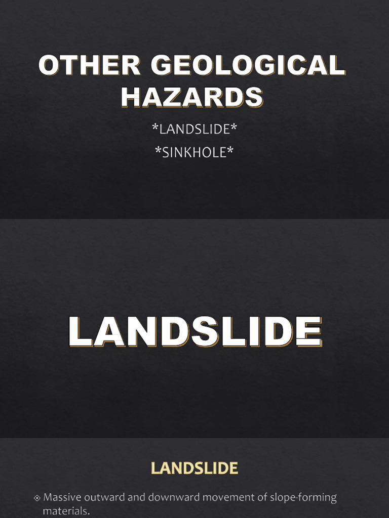 Other Geological Hazards: Sinkholes and Landslides | PDF