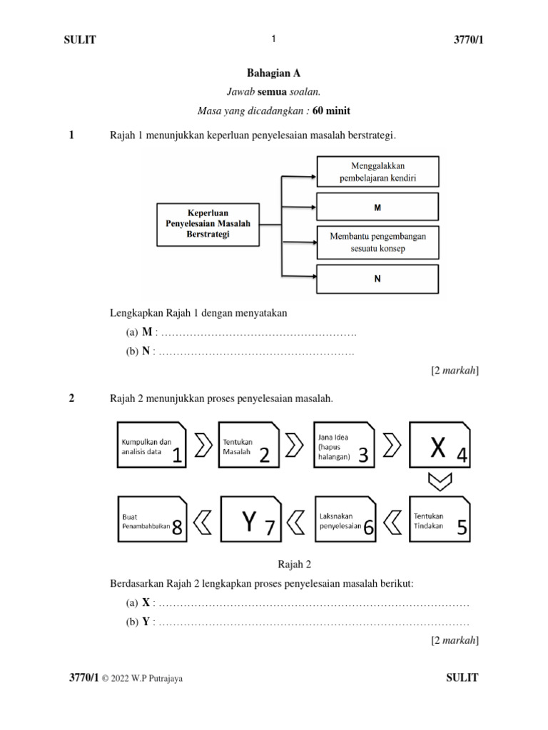 Template Soalan Trial 2022 (Set 1) | PDF | Computer Programming